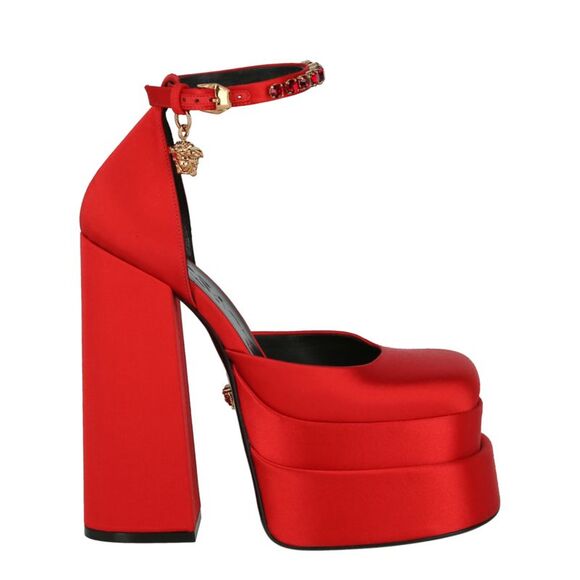 Versace | Shoes | Versace Medusa Aevitas Platform Pumps Red Womens ...